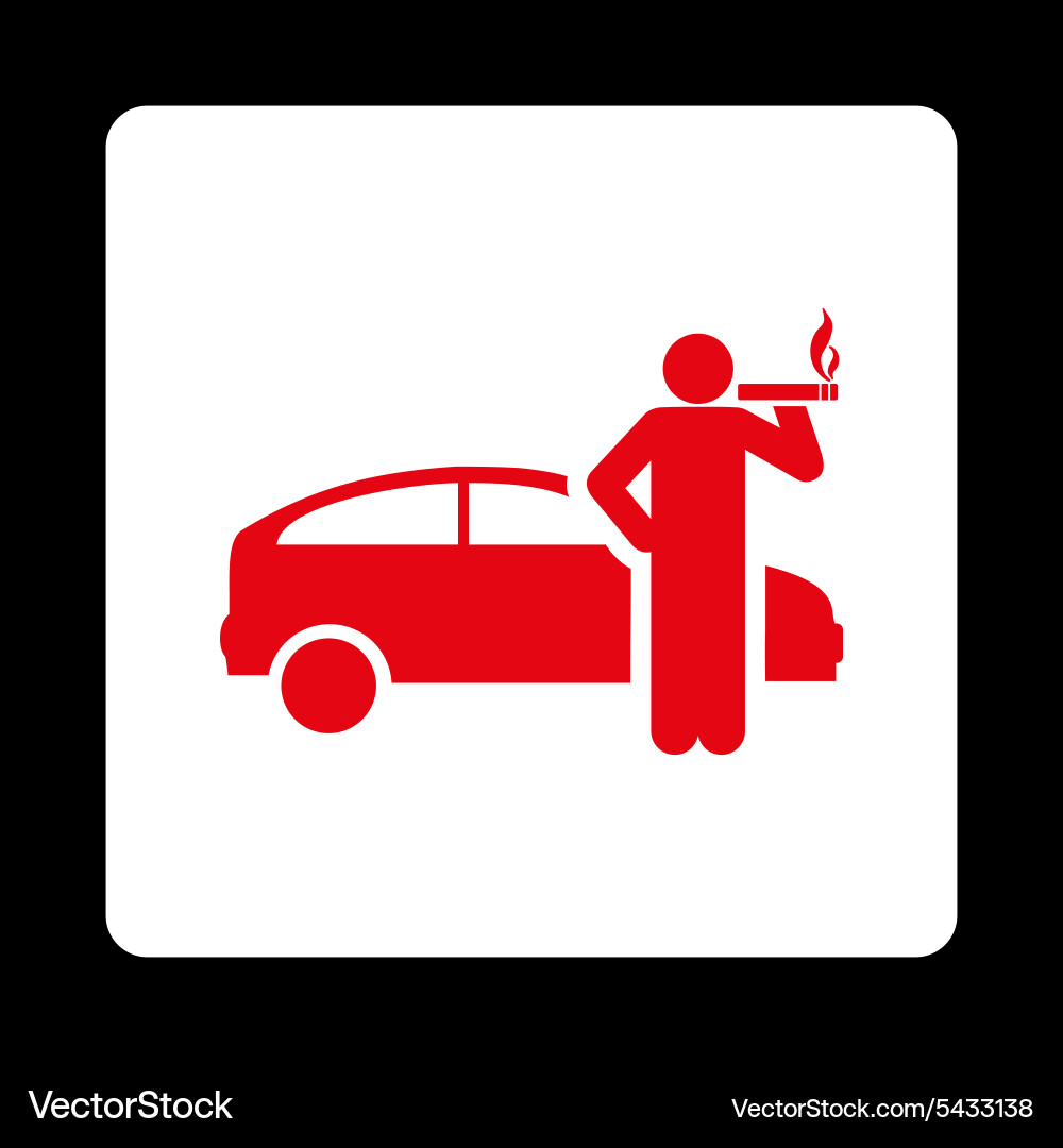 Smoking taxi driver icon Royalty Free Vector Image