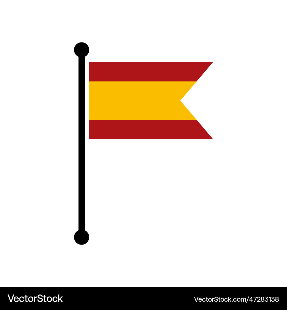 Spain national flag on flagpole spanish flag map Vector Image