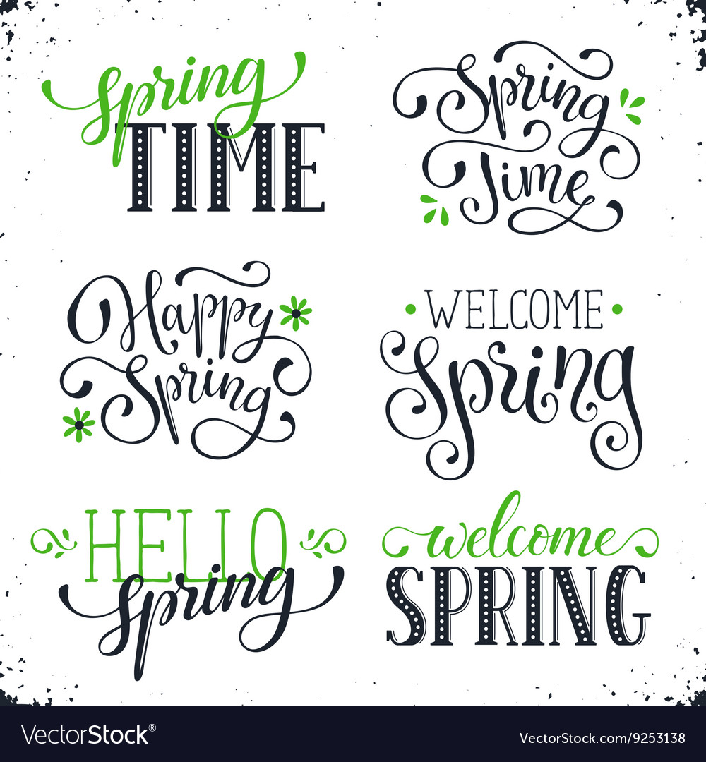 Spring time wording Royalty Free Vector Image - VectorStock