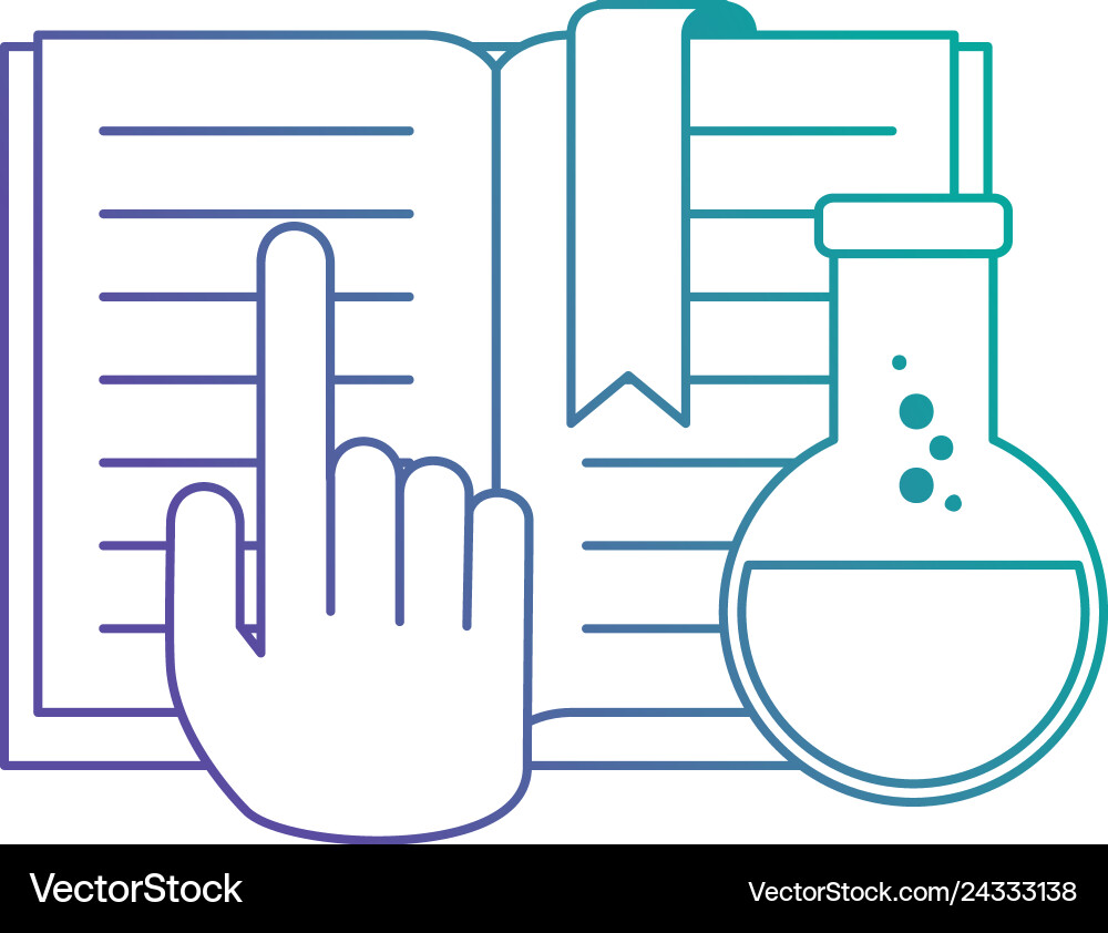 Text book with hand and tube test Royalty Free Vector Image