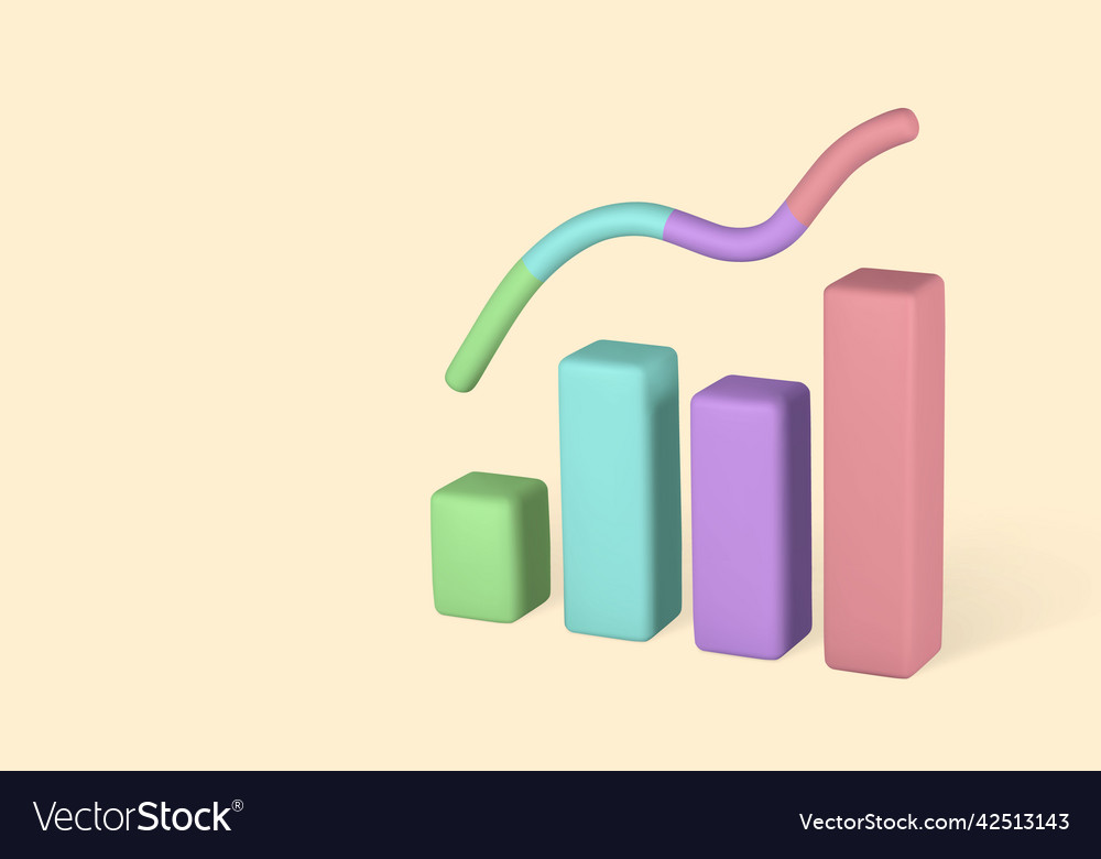 3d statistics finance chart graph analytics Vector Image