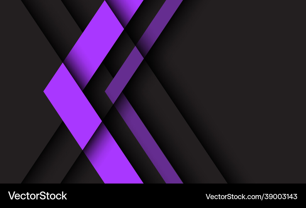Abstract purple arrow direction on dark grey Vector Image