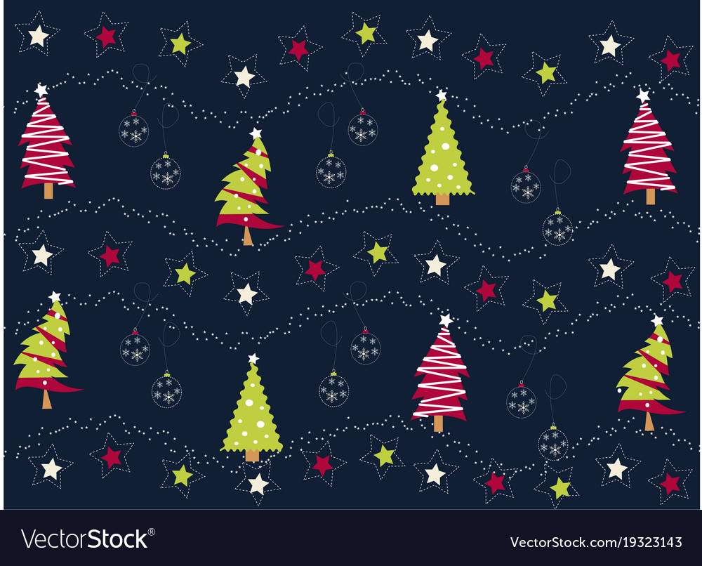 Christmas tree pattern Royalty Free Vector Image