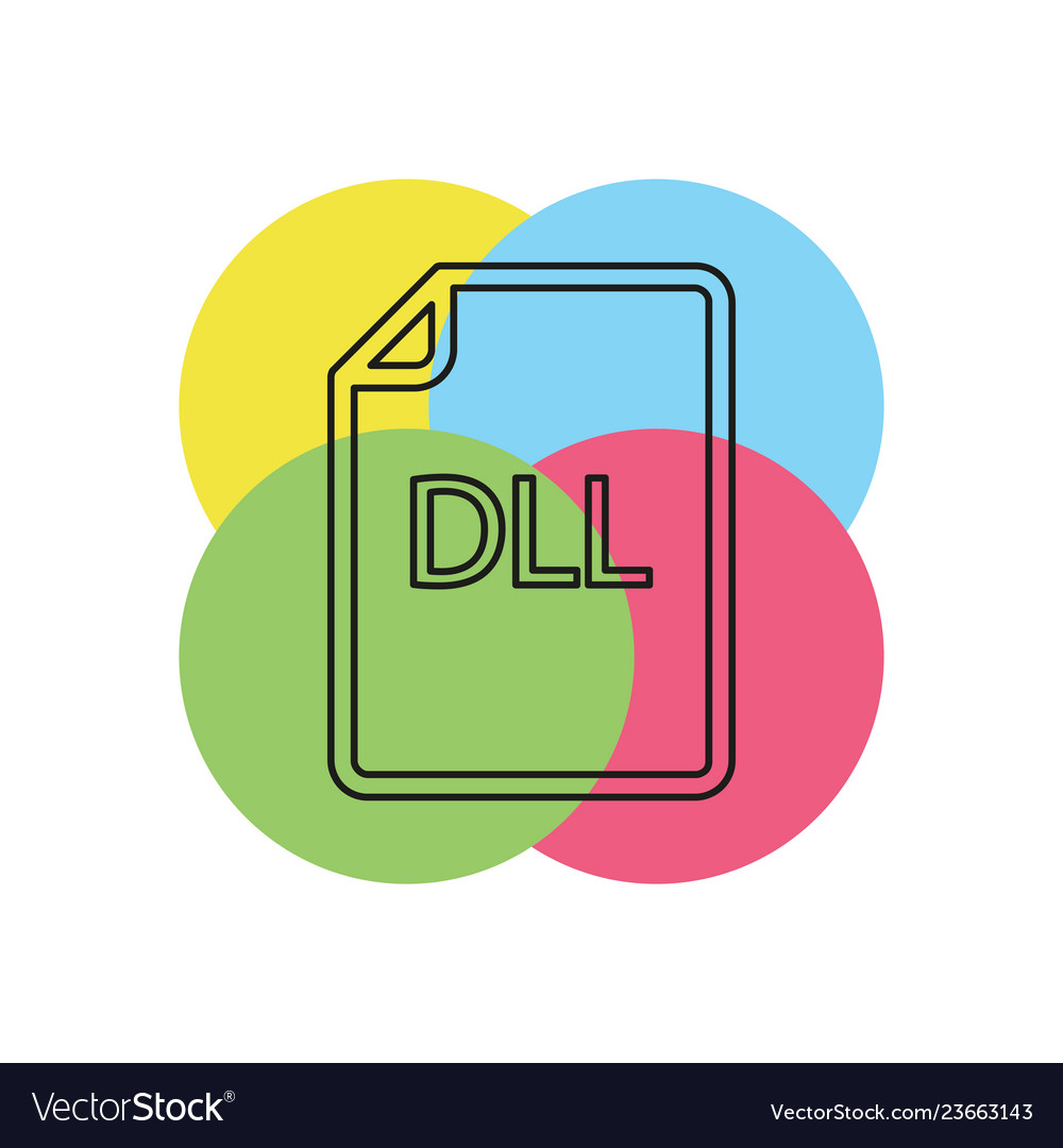 Download dll document icon - file format Vector Image