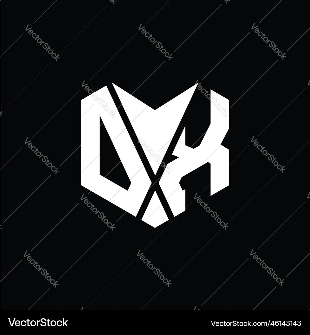 Dx logo monogram abstract hexagon images design Vector Image