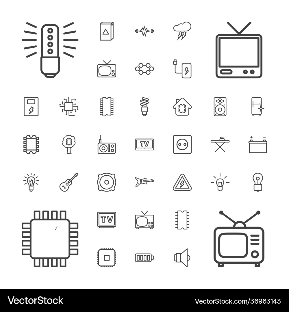 Electrical icons Royalty Free Vector Image - VectorStock