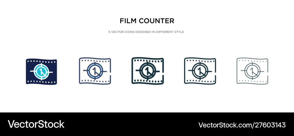 Film counter icon in different style two colored Vector Image
