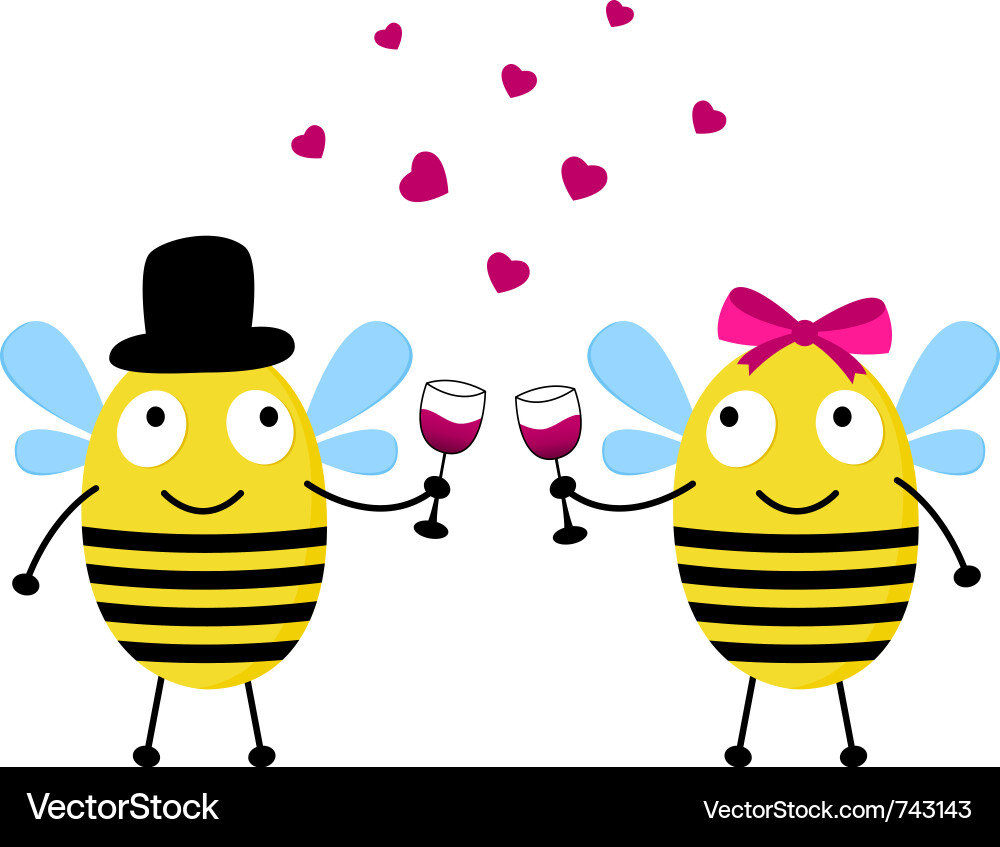 Happy bees Royalty Free Vector Image - VectorStock