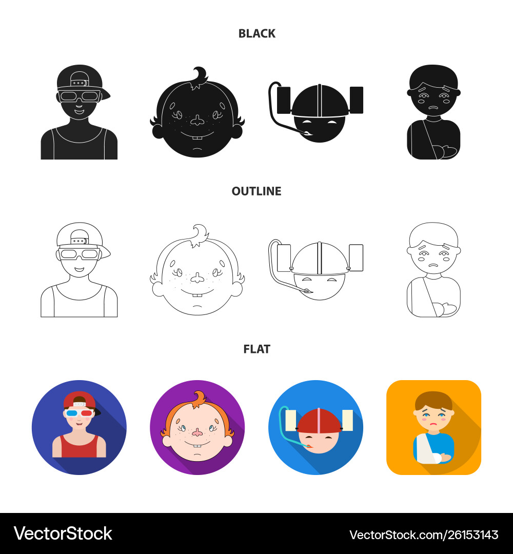 Isolated object girl and boy logo collection Vector Image