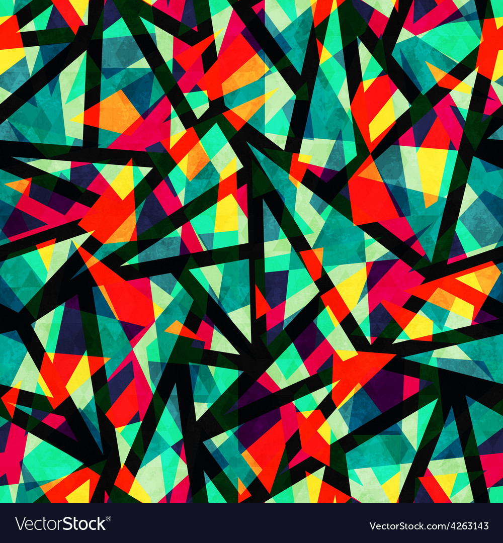 Mosaic colored seamless pattern with grunge effect