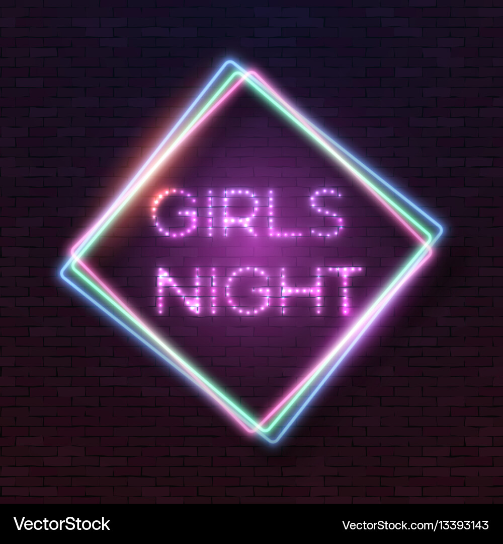 Neon frame realistic neon quote sign Royalty Free Vector