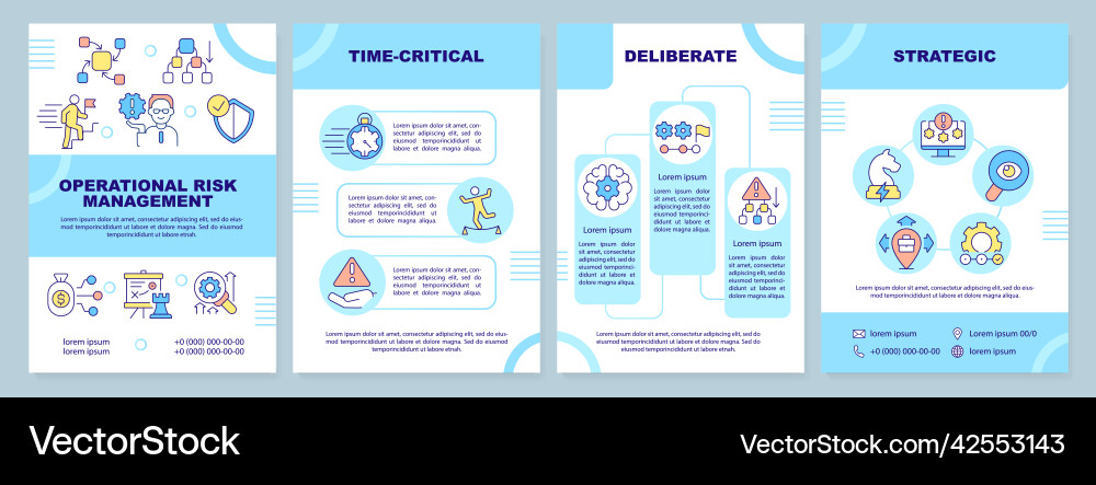 Operational risk management levels blue brochure Vector Image
