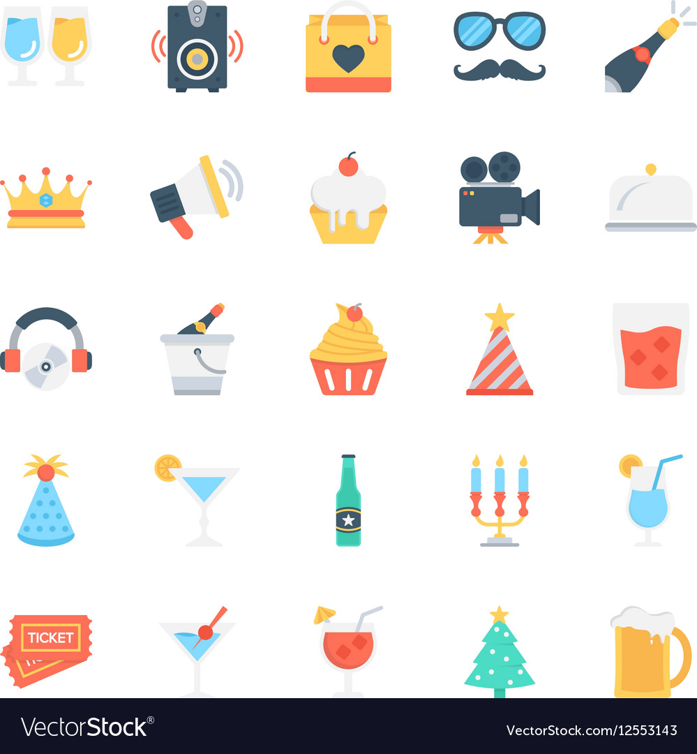 Party and celebration icons 1 Royalty Free Vector Image