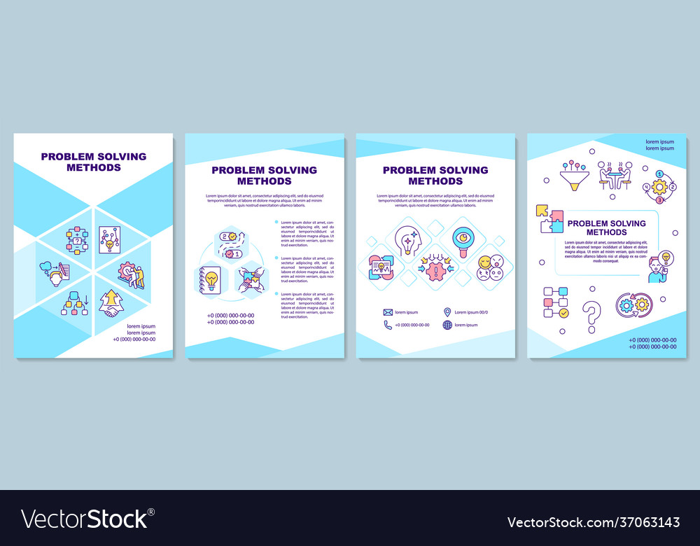 Problem solving method brochure template Vector Image