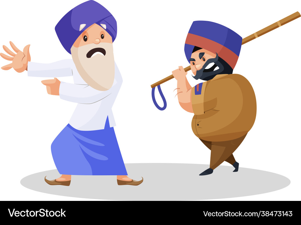 Punjabi man cartoon character Royalty Free Vector Image