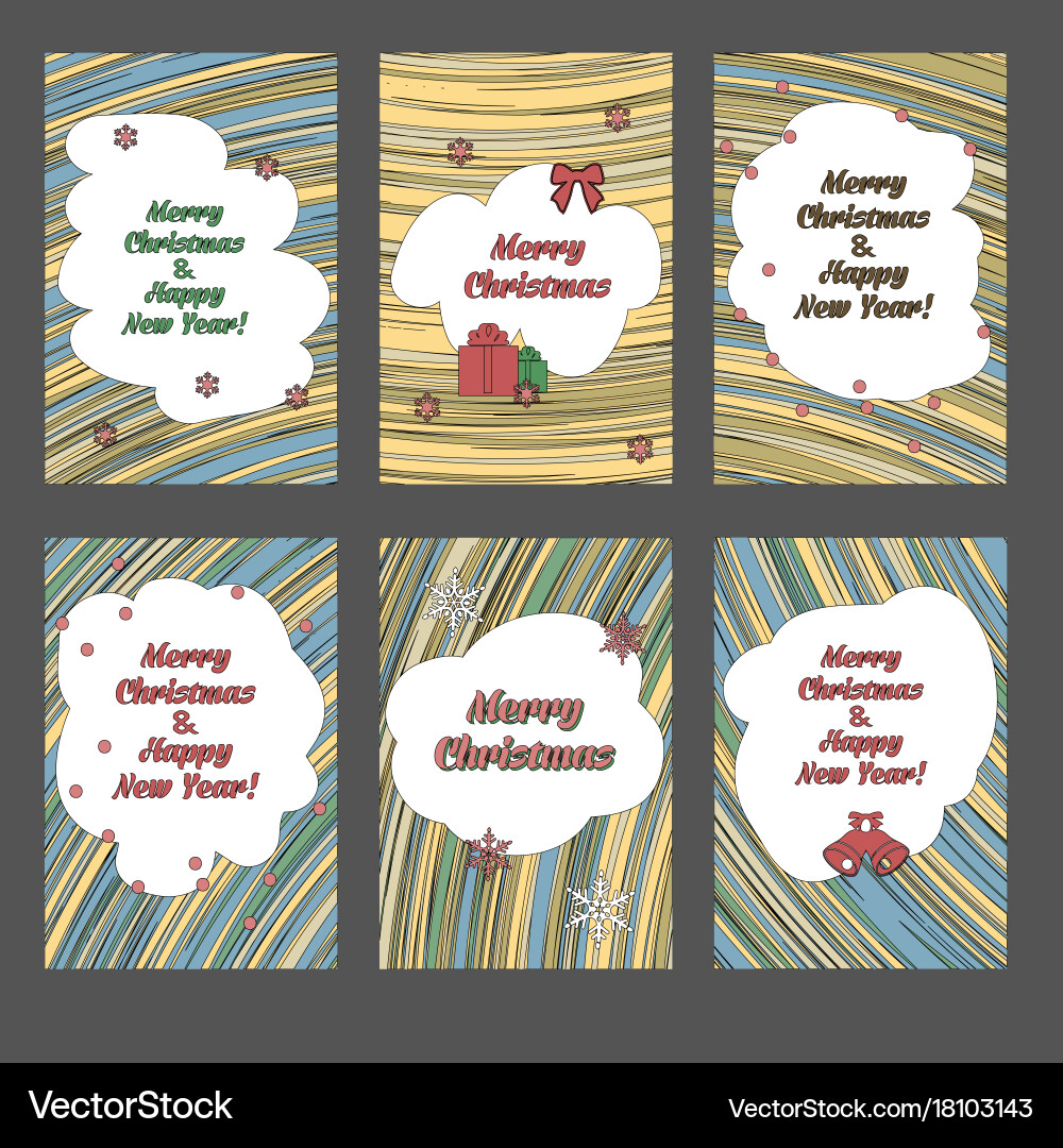 Set christmas cards Royalty Free Vector Image - VectorStock