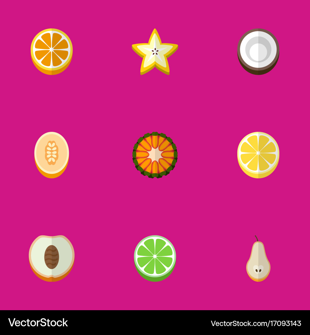 Set of 9 editable dessert flat icons includes Vector Image