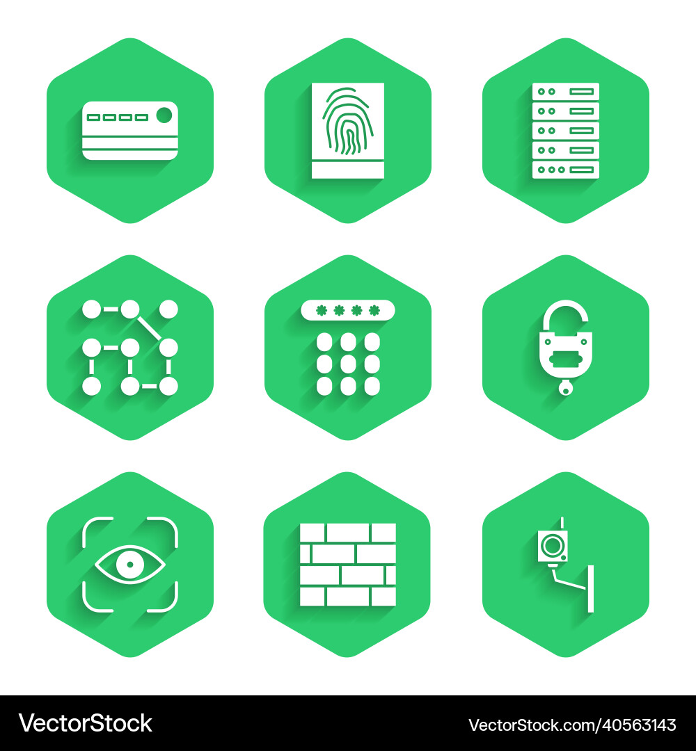 Set password protection bricks security camera Vector Image