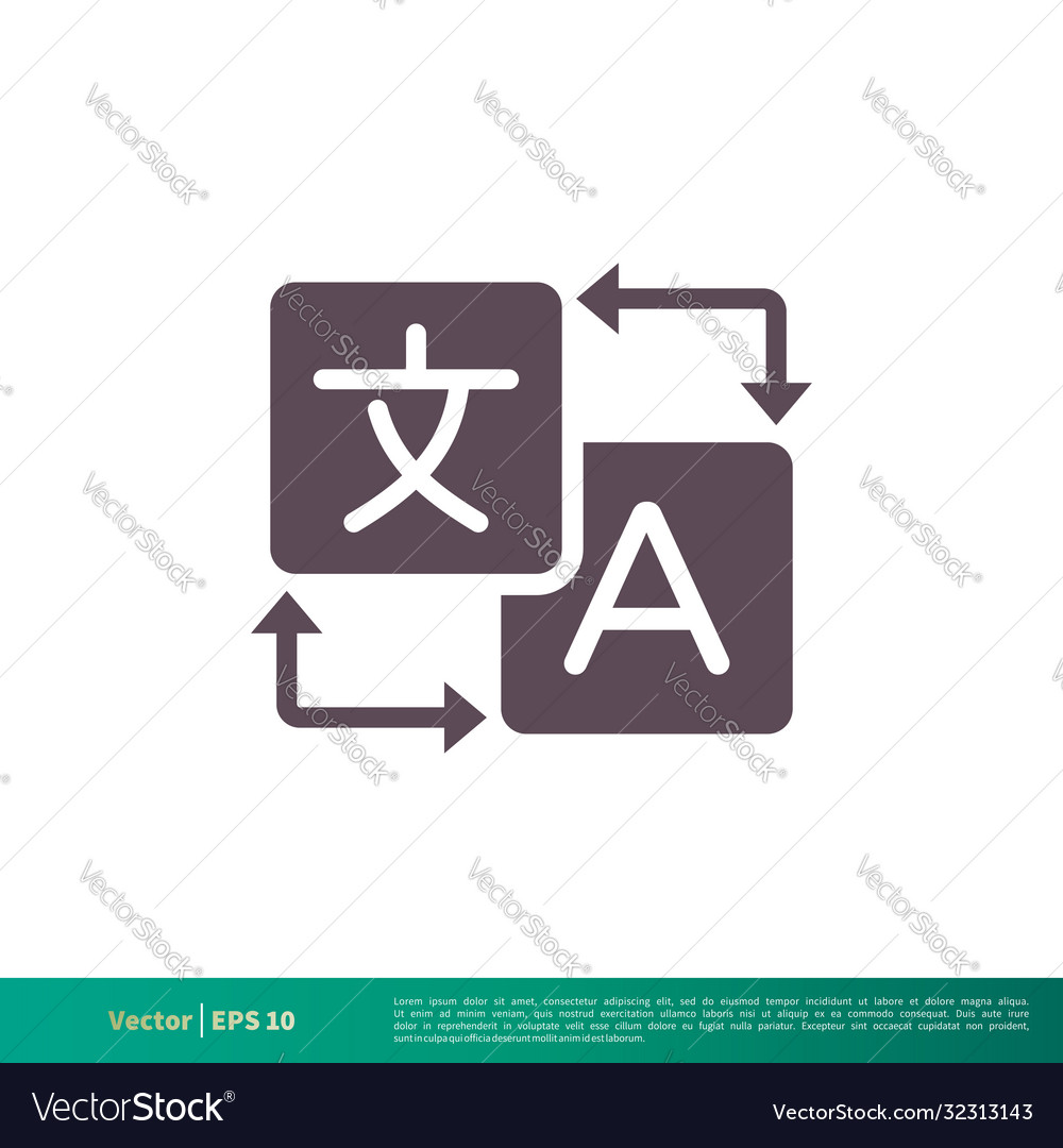 Translation translator icon logo template design Vector Image