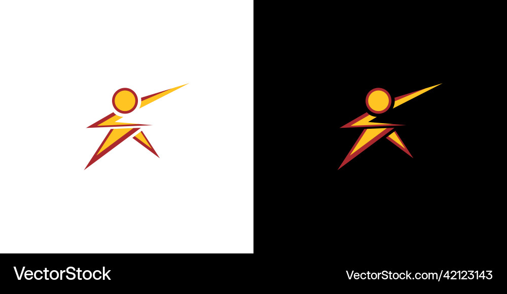 Unique and fun action superhero logo design Vector Image