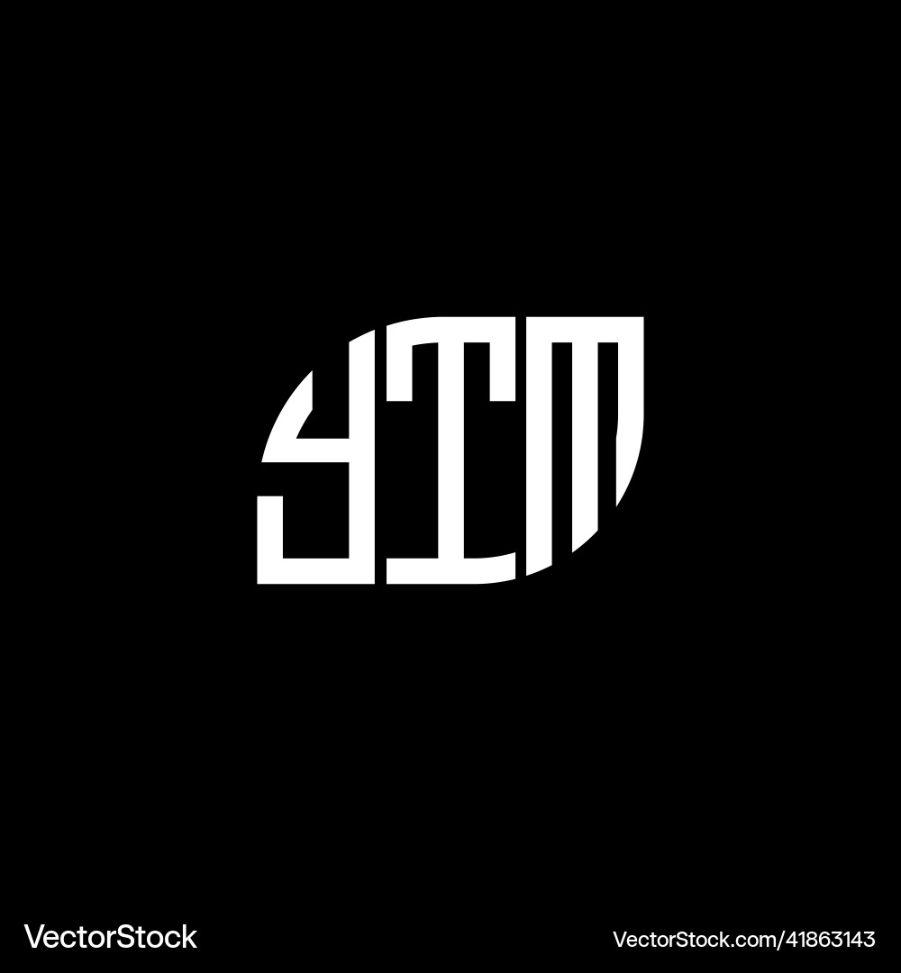 Ytm letter logo design on black background Vector Image