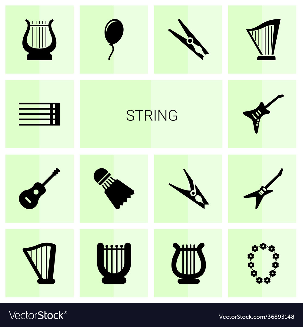 14 string icons Royalty Free Vector Image - VectorStock