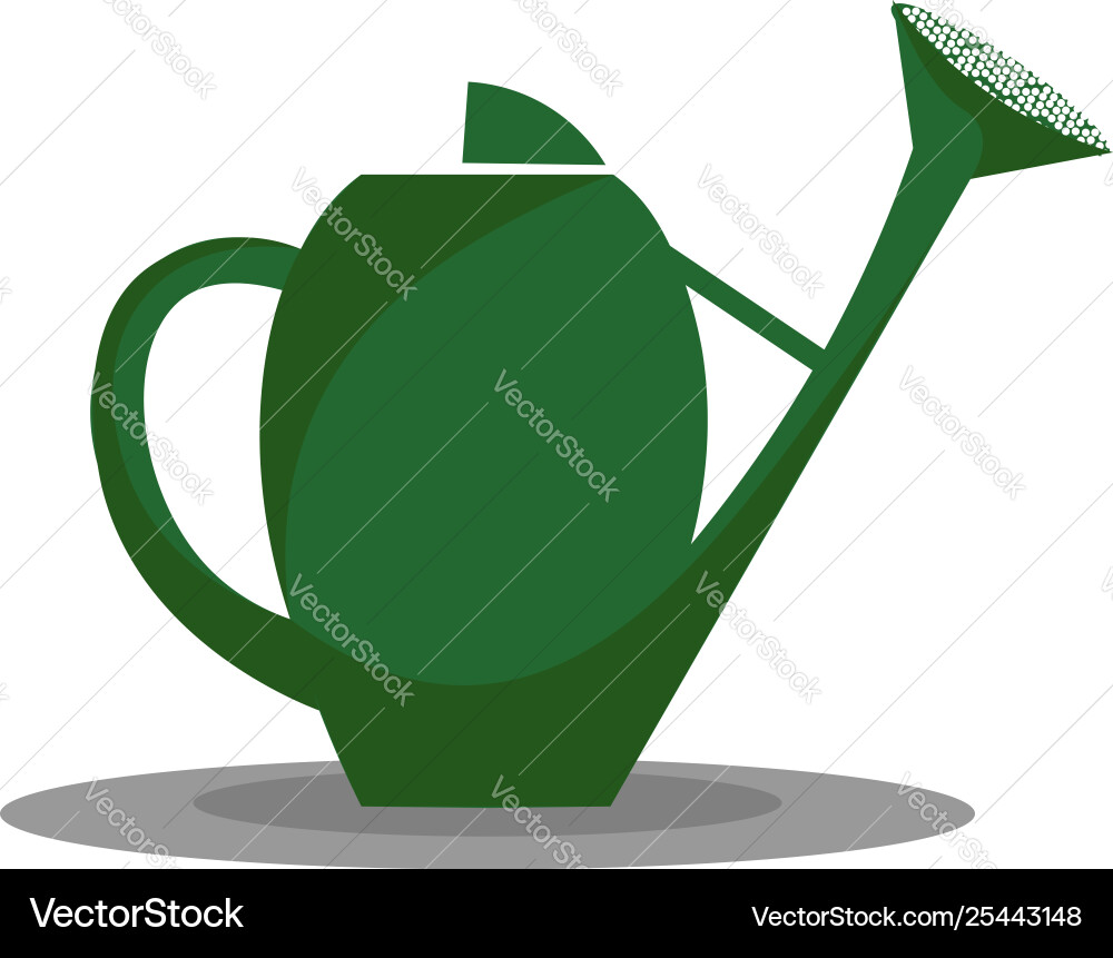A green-colored watering pot with long spout Vector Image