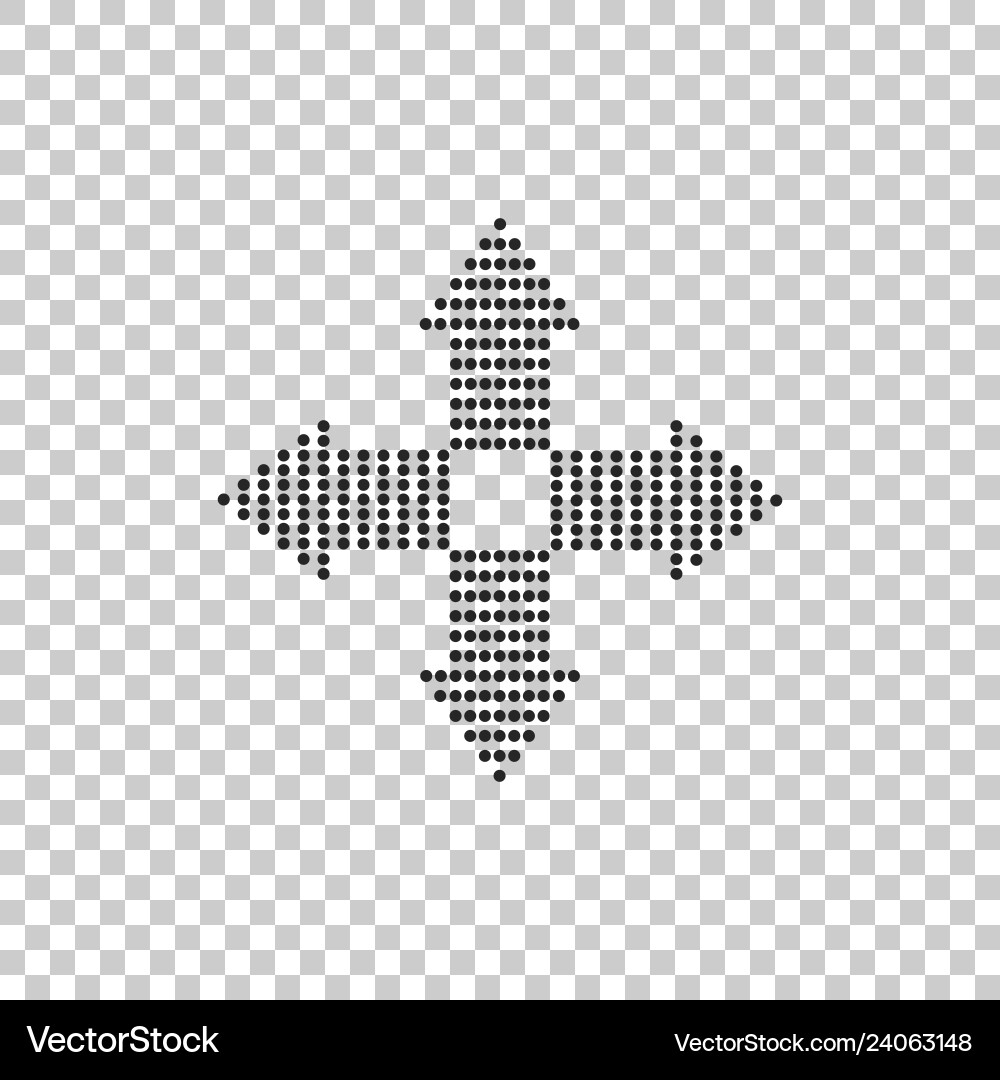 Arrows dots in four directions icon isolated Vector Image