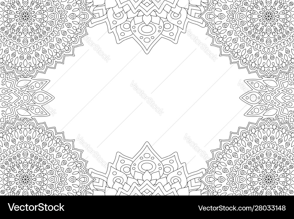 Art for coloring book with border and copy space Vector Image