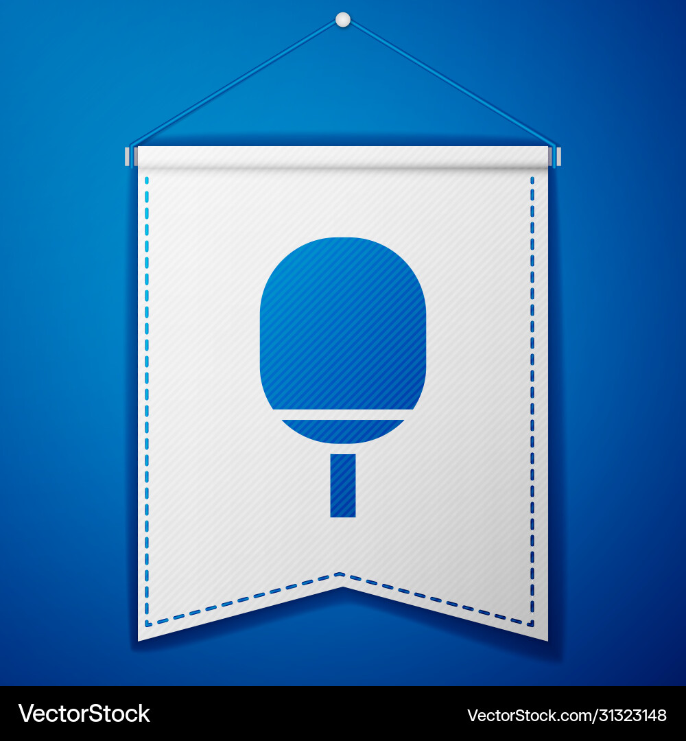 Blue racket for playing table tennis icon isolated