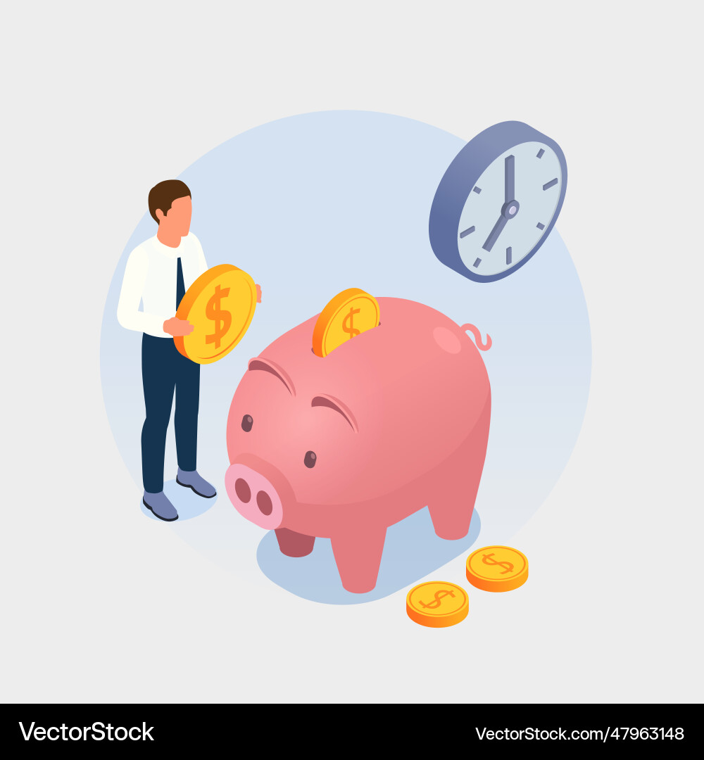 Business investment isometric Royalty Free Vector Image
