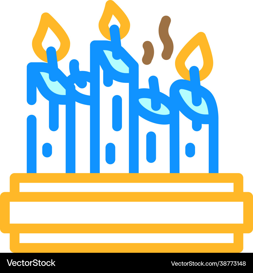 Church candles color icon Royalty Free Vector Image