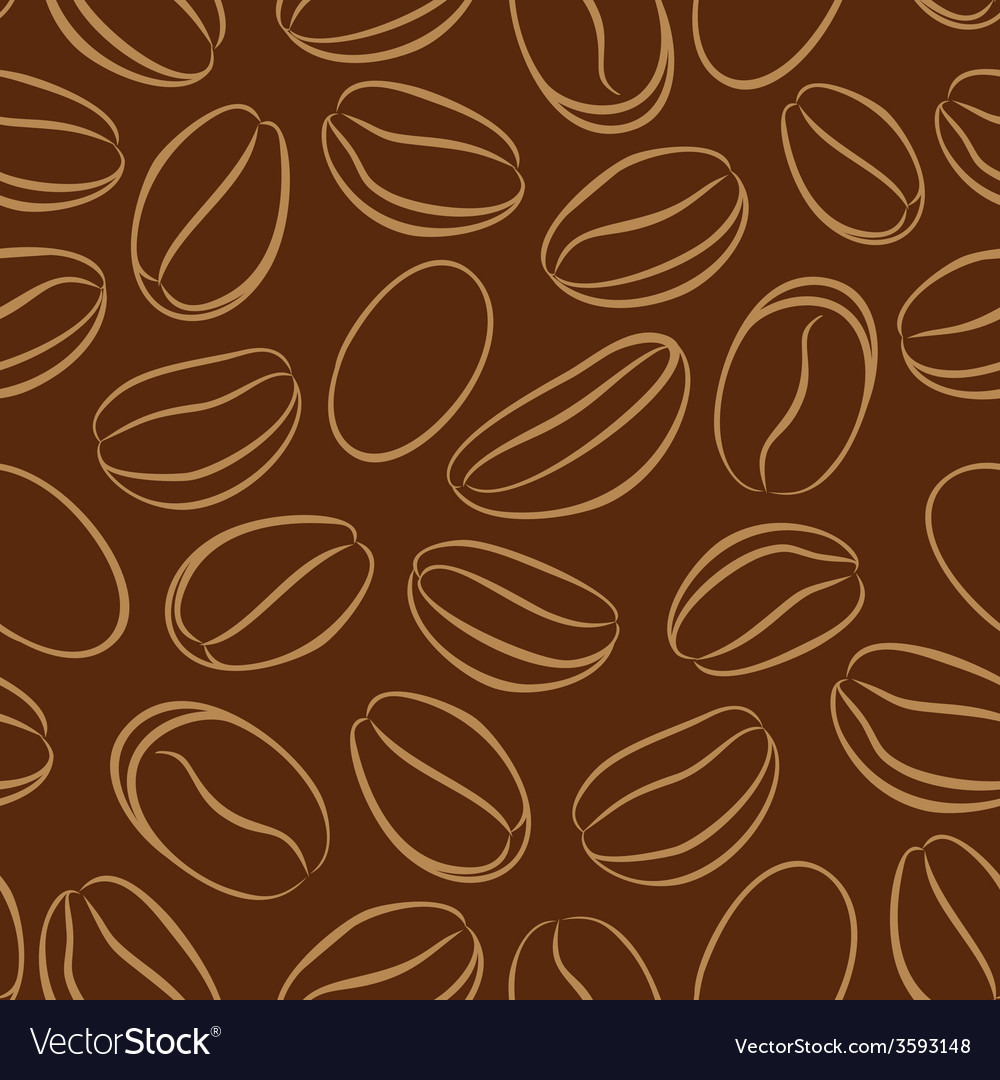 Coffee seamless pattern with beans Royalty Free Vector Image