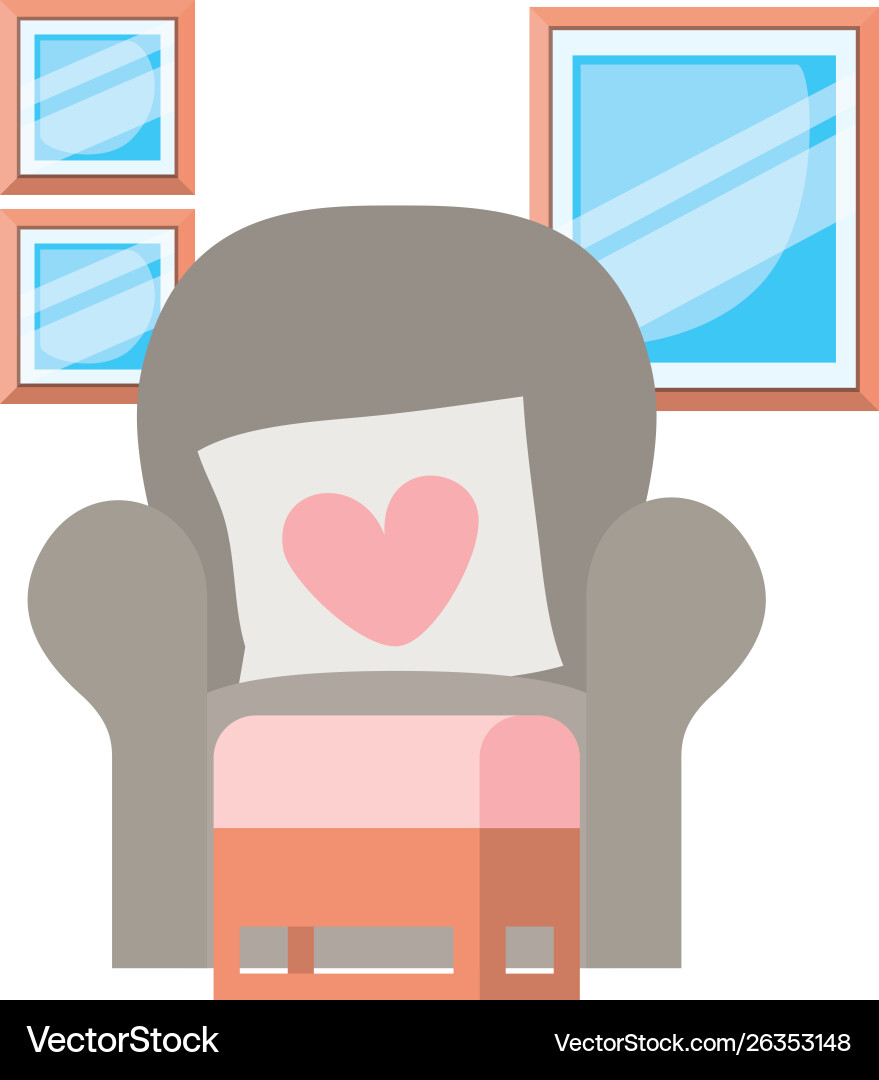 Comfortable sofa in living room with white Vector Image