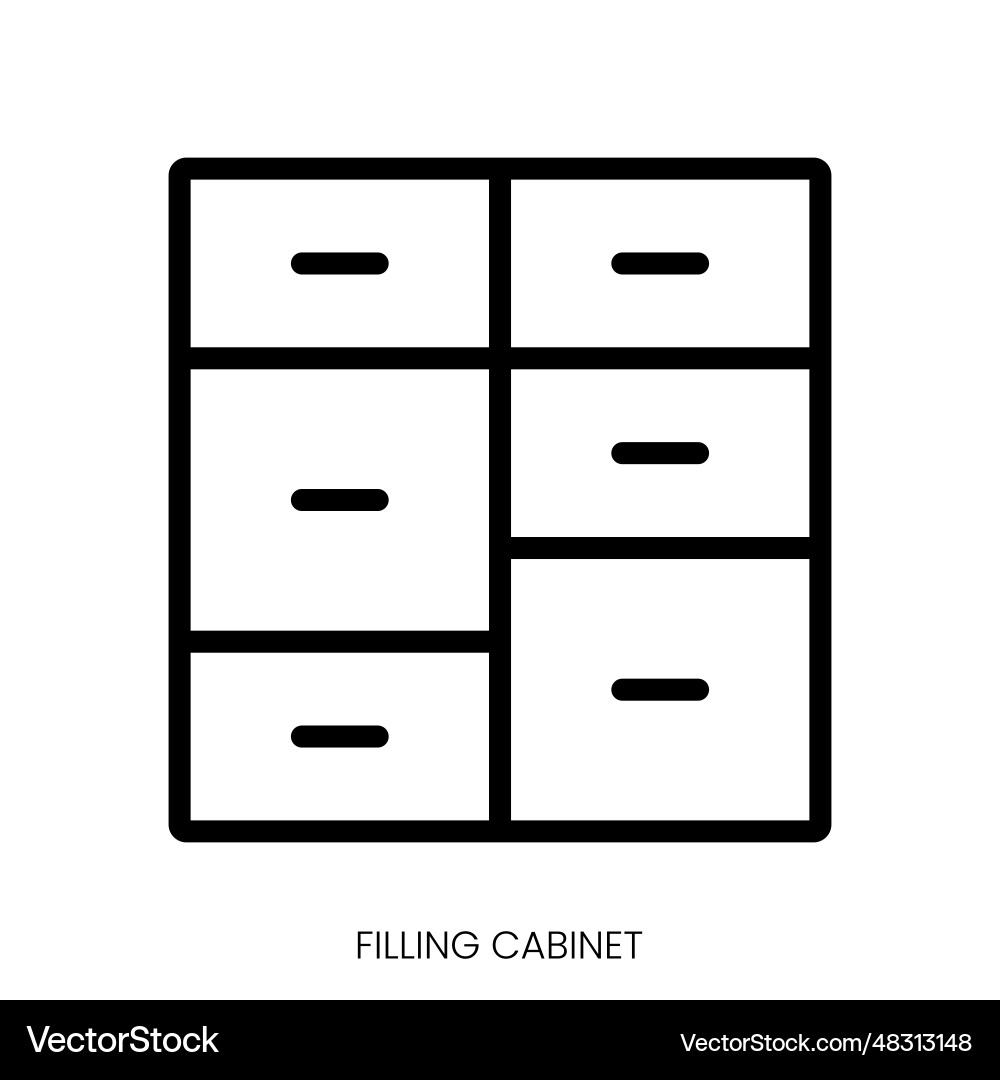 Filling cabinet icon line art style design Vector Image