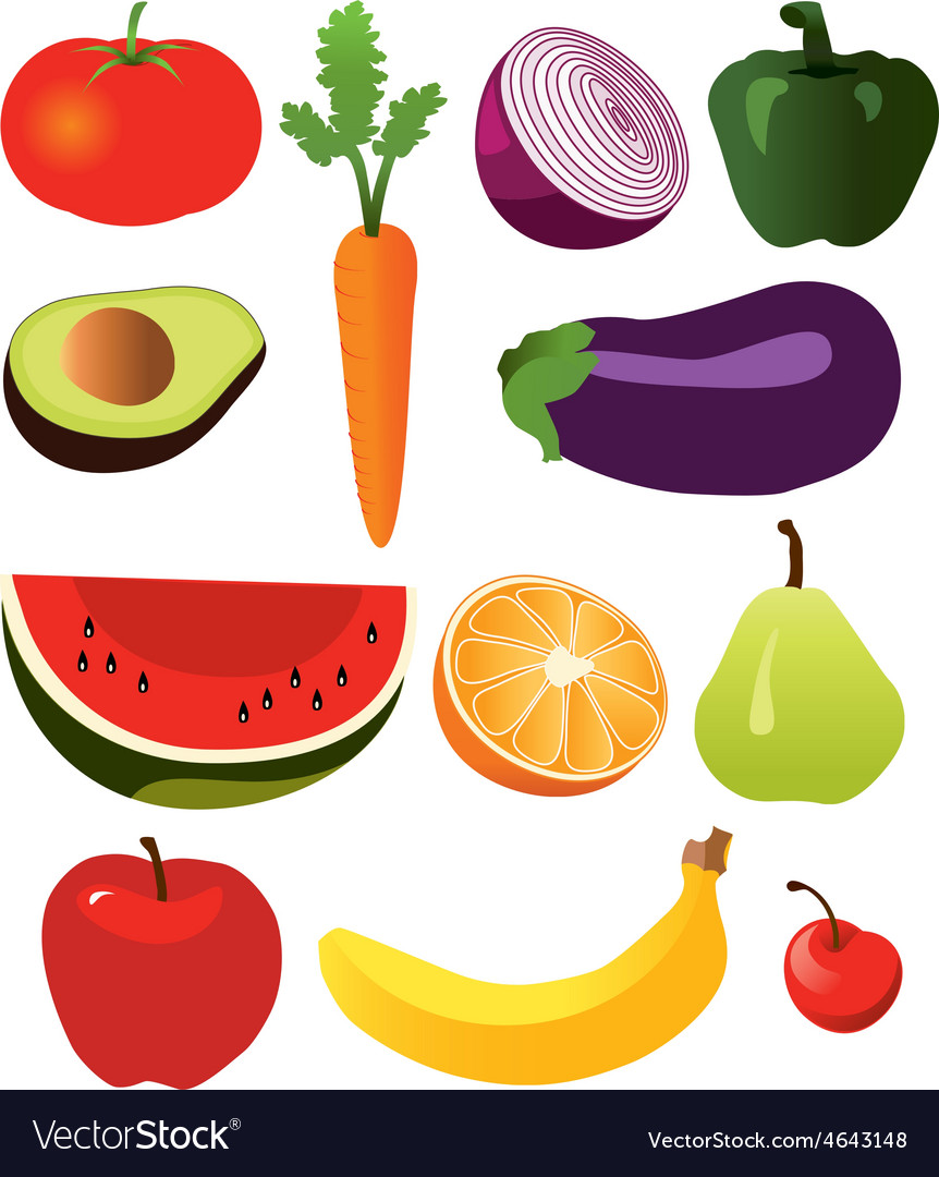 Fruits and vegetables Royalty Free Vector Image