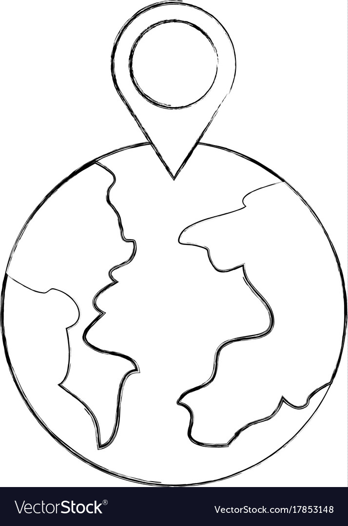 Globe world pointer map location web Royalty Free Vector