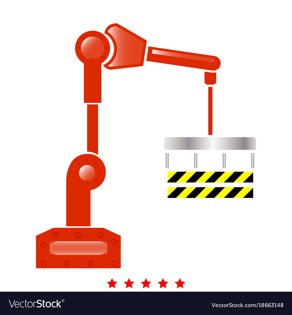 Robotic hand manipulator icon flat style Vector Image