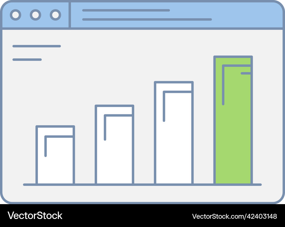Sales increase in graph and chart icon Royalty Free Vector