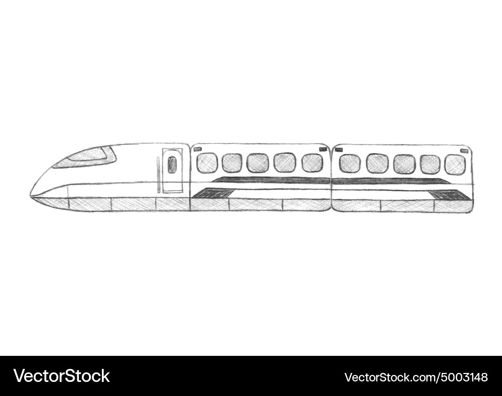 Sketch-speed train taiwan asia Royalty Free Vector Image