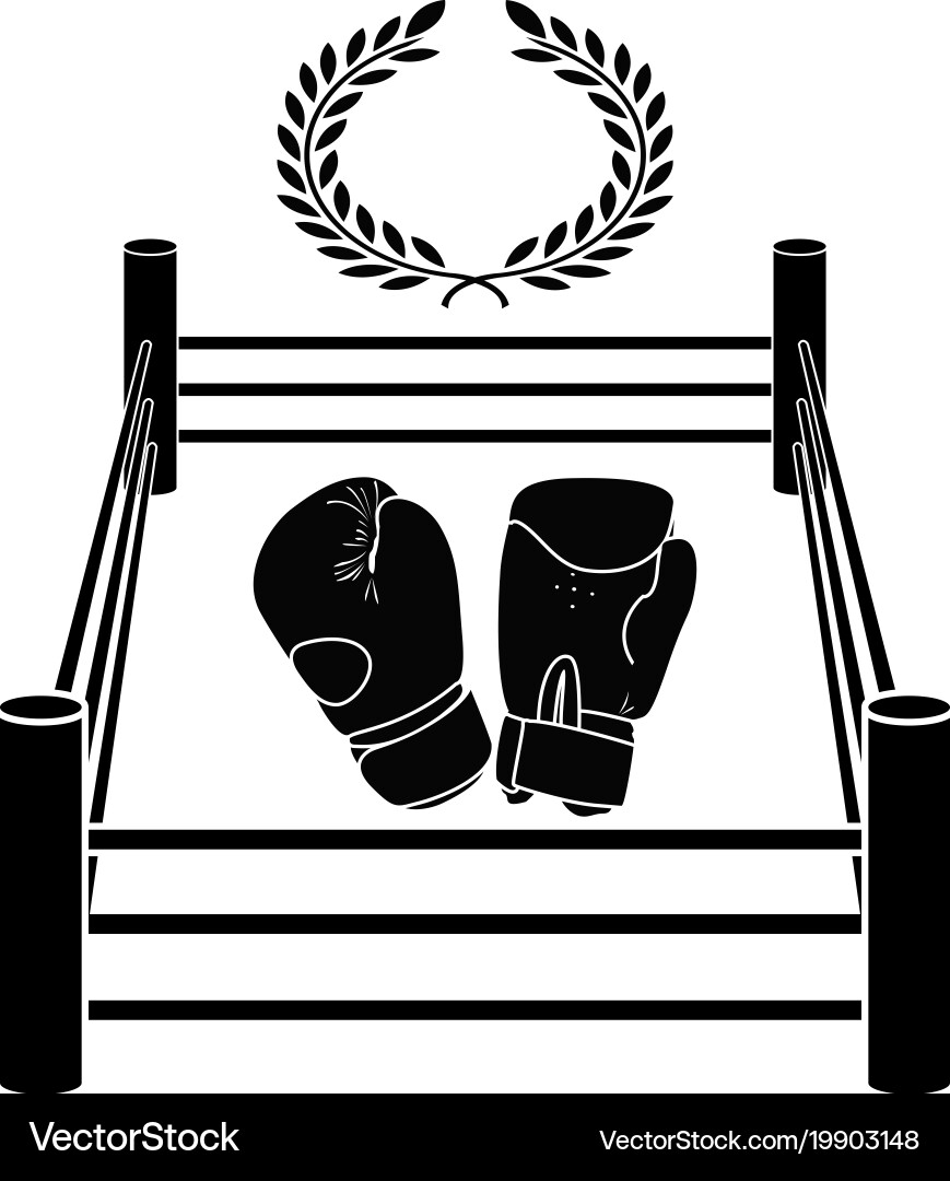 Stencil boxer ring Royalty Free Vector Image - VectorStock