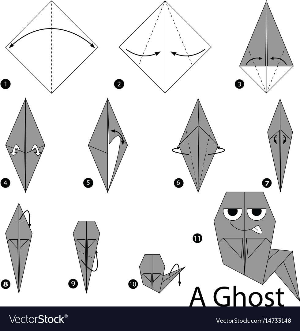 Step by instructions how to make origami Vector Image