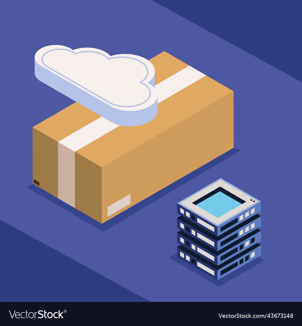 Storage tech internet Royalty Free Vector Image