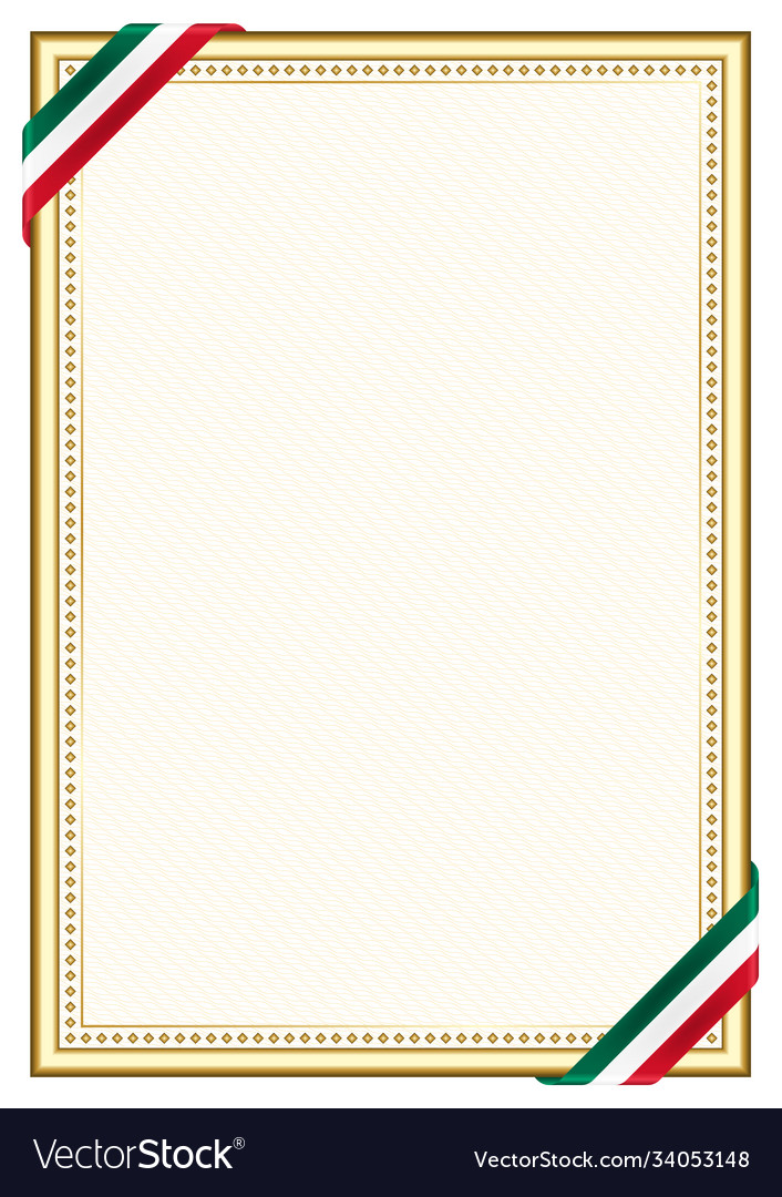 Vertical frame and border with mexico flag Vector Image