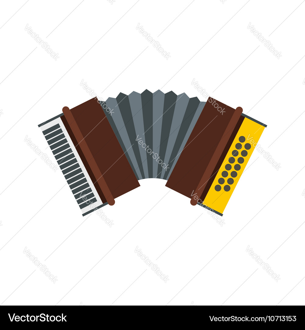 Accordion icon in flat style Royalty Free Vector Image