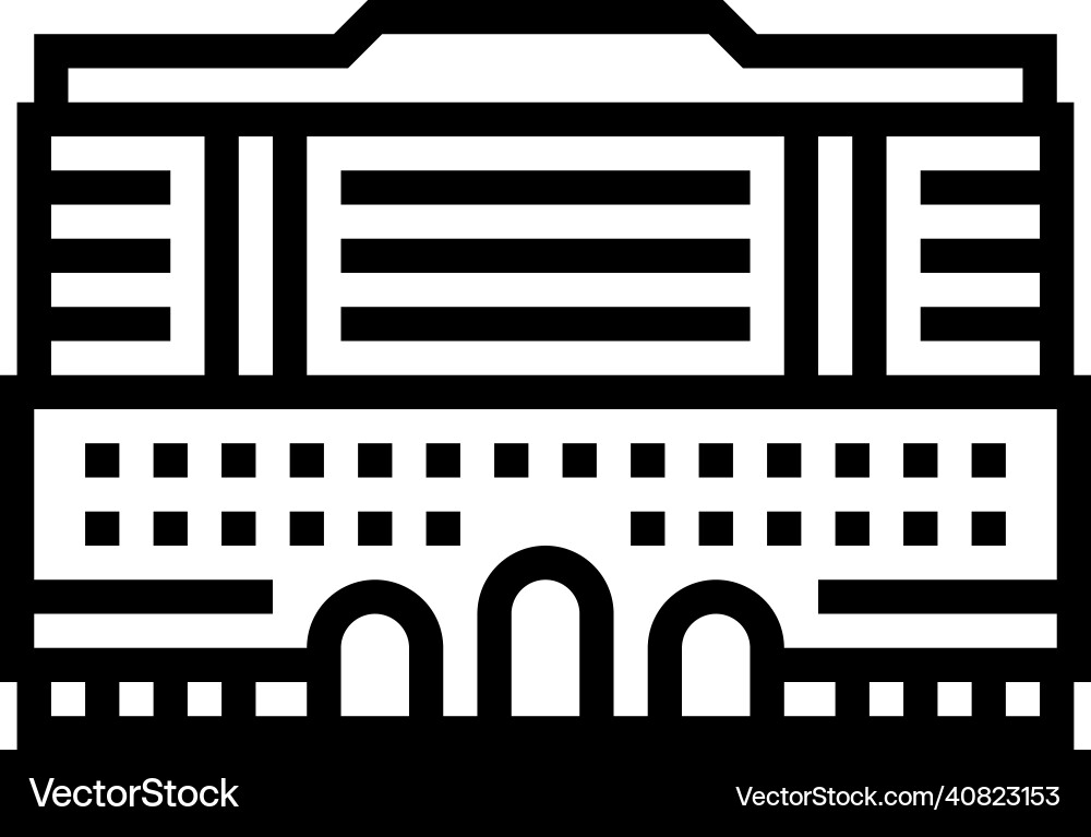 Commercial center line icon Royalty Free Vector Image