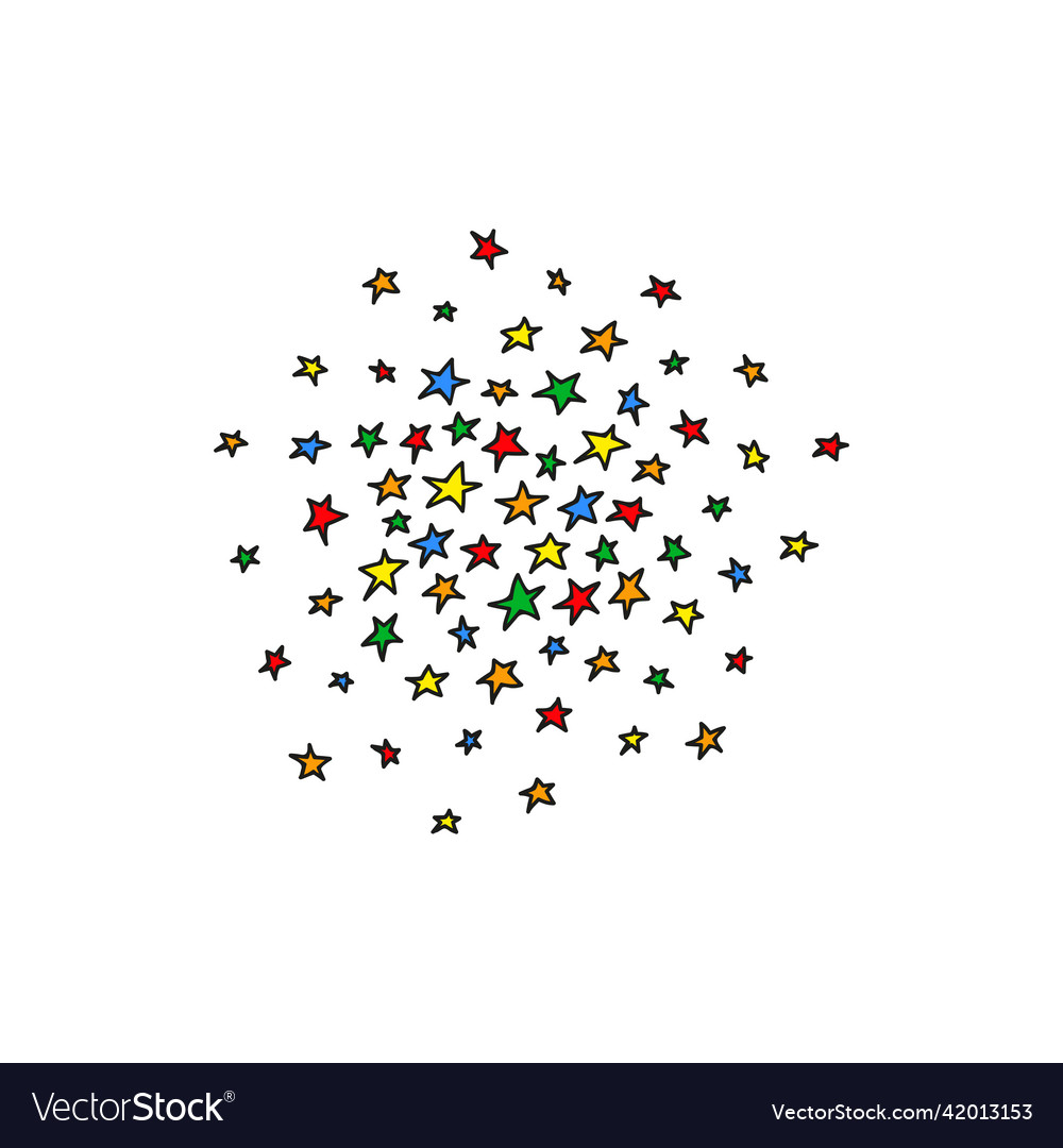 Doodle colored firework Royalty Free Vector Image