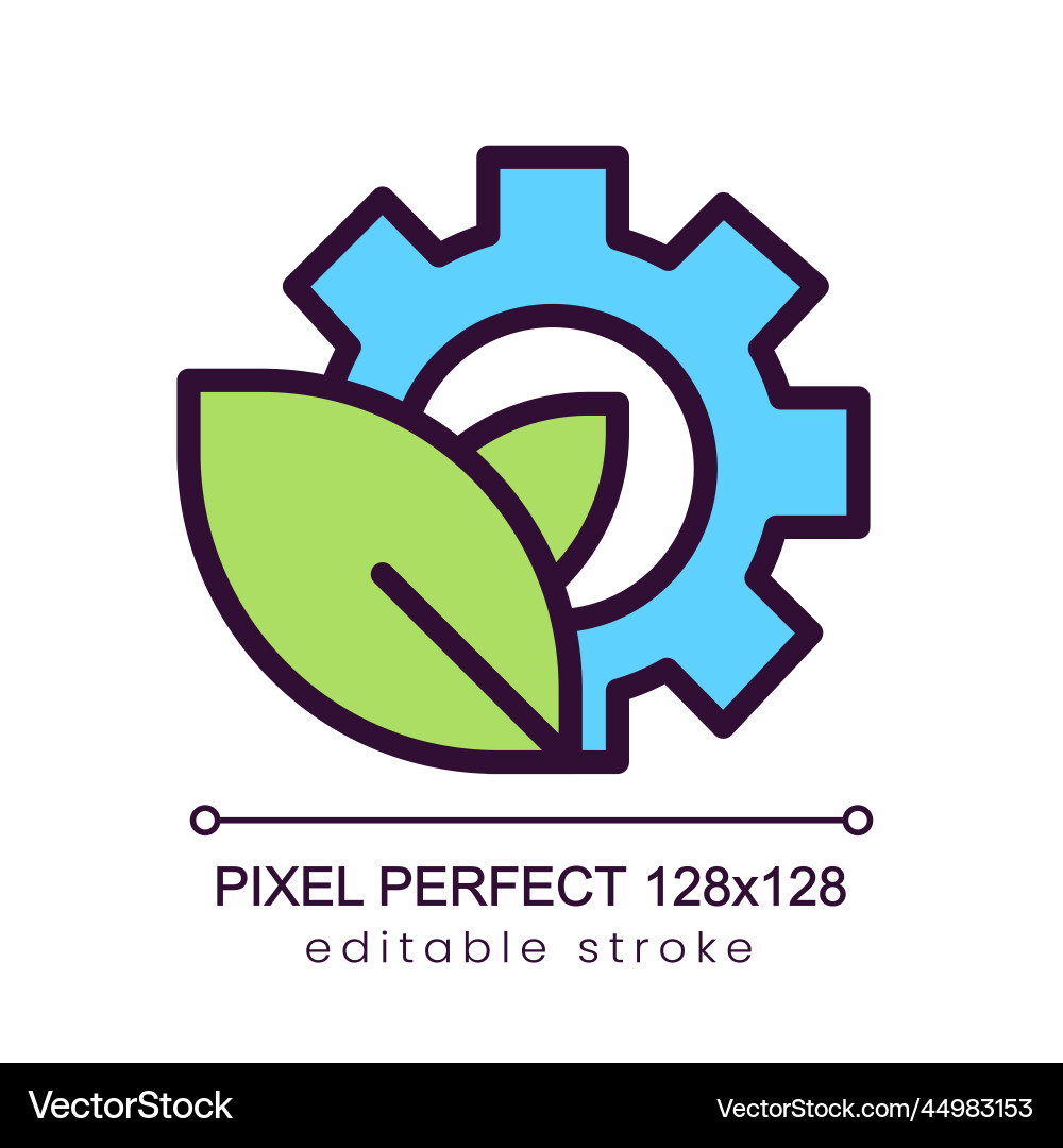 Ecology setting pixel perfect rgb color icon Vector Image
