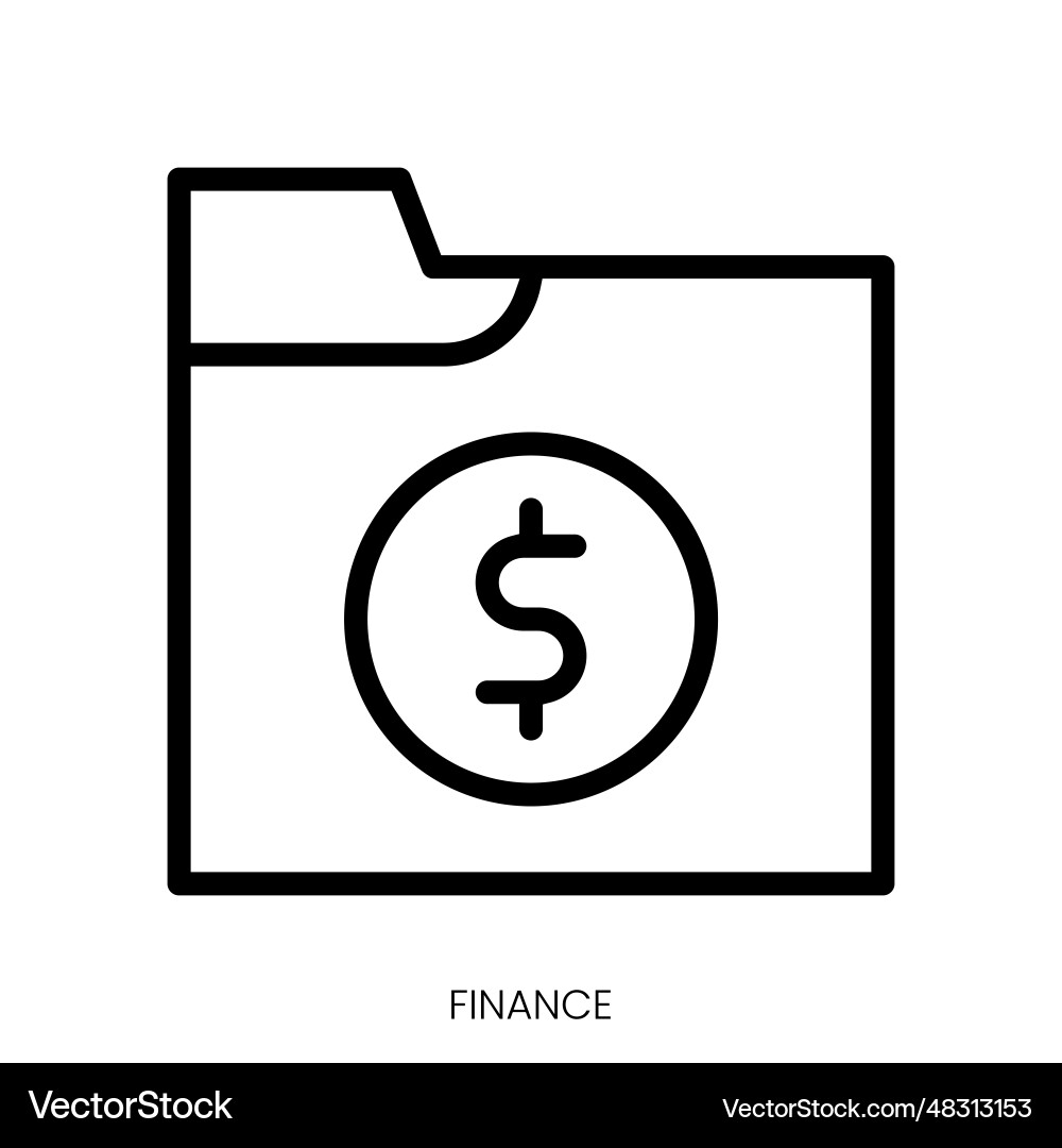 Finance icon line art style design isolated Vector Image