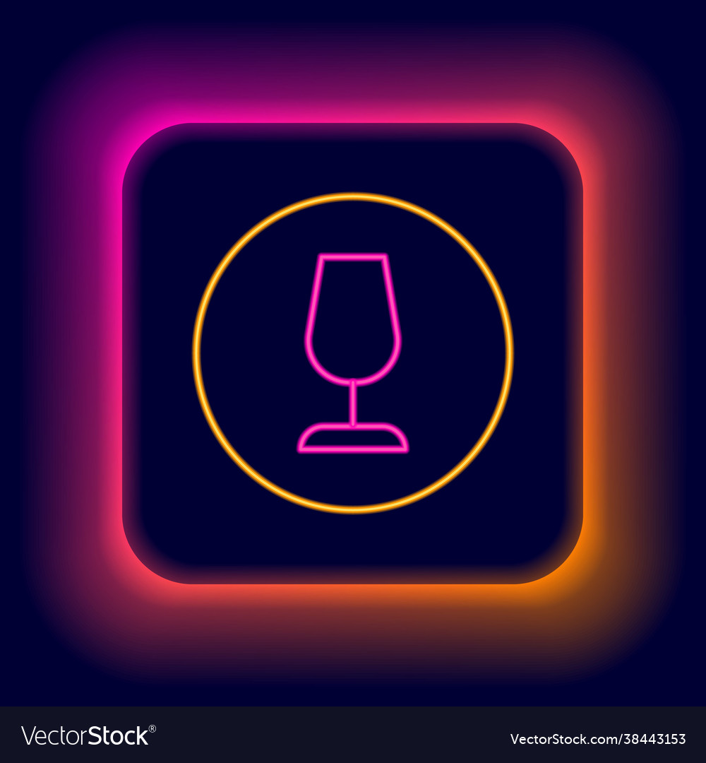 Glowing neon line fragile broken glass symbol Vector Image